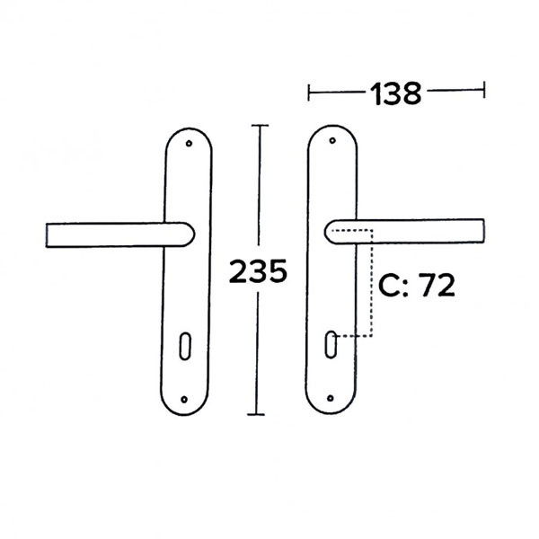 Conset C1705H Πόμολο Εξώπορτας Inox | TS deco E-shop Takaronis - Spournias