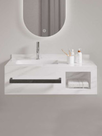 Martin Marlen 80 White Marble Πάγκος Επίπλου Μπάνιου Με Νιπτήρα | TS deco E-shop Takaronis ...